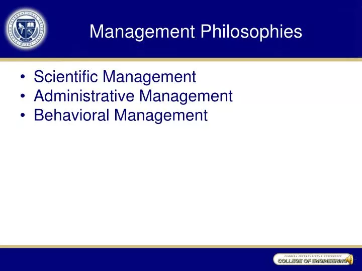 PPT - Management Philosophies PowerPoint Presentation, free download ...