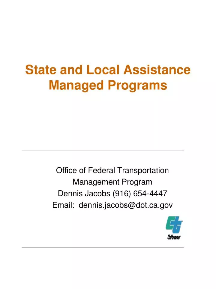 PPT - State and Local Assistance Managed Programs PowerPoint ...