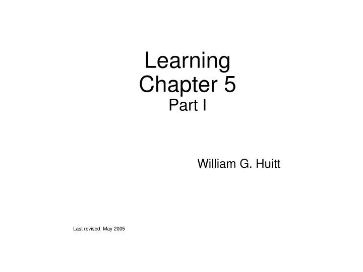 PPT - Learning Chapter 5 Part I PowerPoint Presentation, free download ...