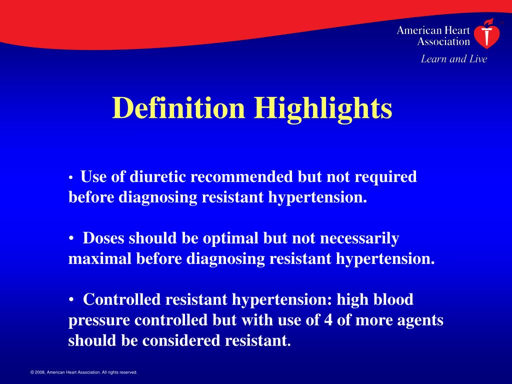 PPT - AHA 2008 Resistant Hypertension: Diagnosis, Evaluation, and ...