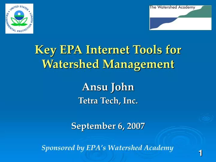 PPT - Key EPA Internet Tools for Watershed Management PowerPoint ...