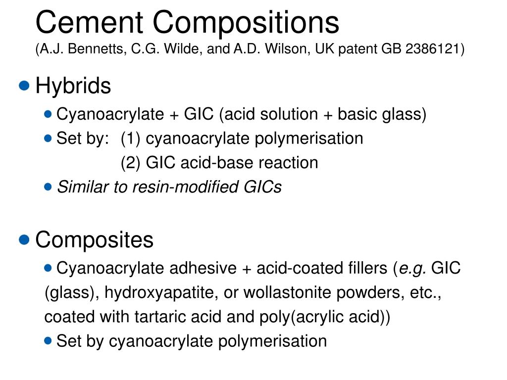 PPT - Novel Dental Cements Based On Cyanoacrylates PowerPoint ...
