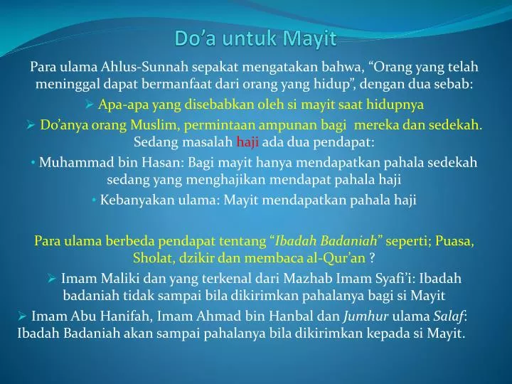 PPT - Do’a untuk Mayit PowerPoint Presentation, free download - ID:3020465