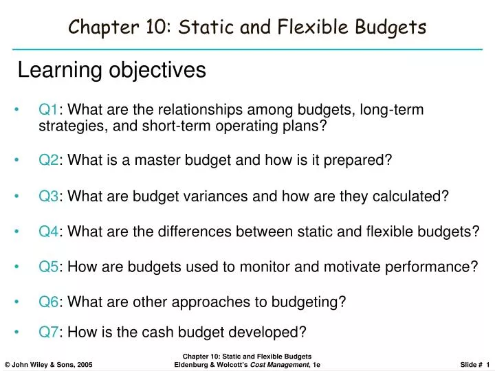 PPT - Chapter 10: Static and Flexible Budgets PowerPoint Presentation ...