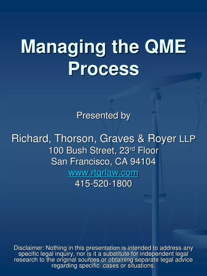 PPT - Managing the QME Process PowerPoint Presentation, free download ...