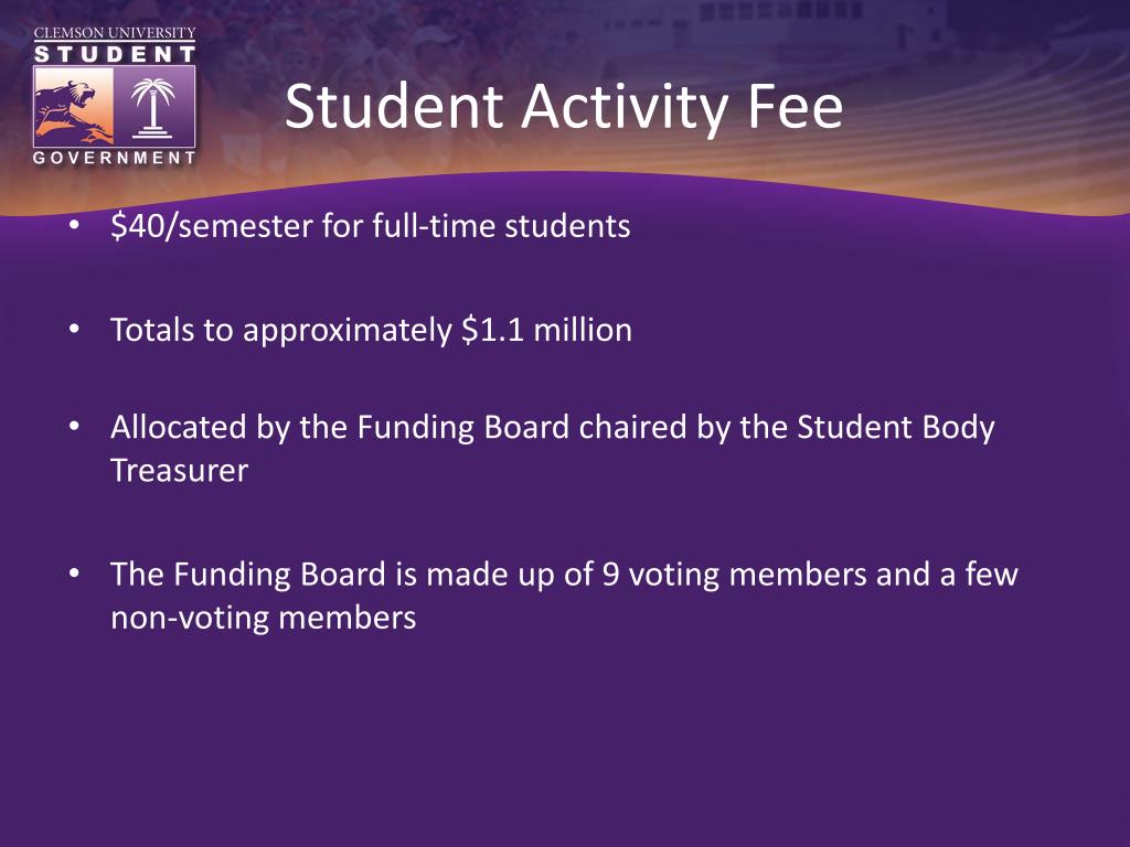 PPT - Student Activity Fee Funding Process Rhett Ricard Student Body ...