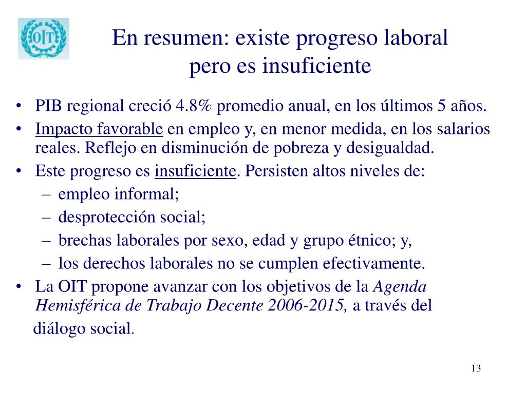 PPT - Oficina Internacional del Trabajo Oficina Regional para América ...