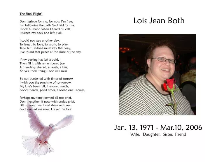 PPT - The Final Flight“ Don’t grieve for me, for now I’m free, I’m ...