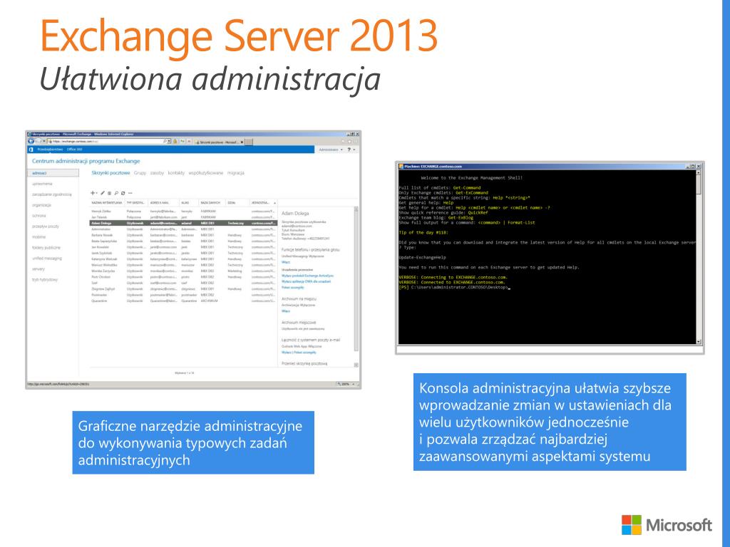 PPT - Exchange Server 2013 Poczta elektroniczna, kalendarze i baza ...