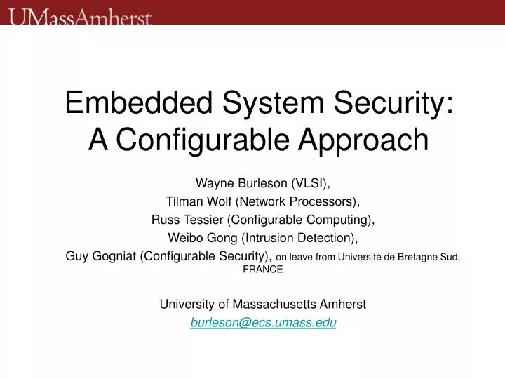 PPT - Embedded System Security: A Configurable Approach PowerPoint ...