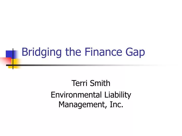 PPT - Bridging the Finance Gap PowerPoint Presentation, free download ...