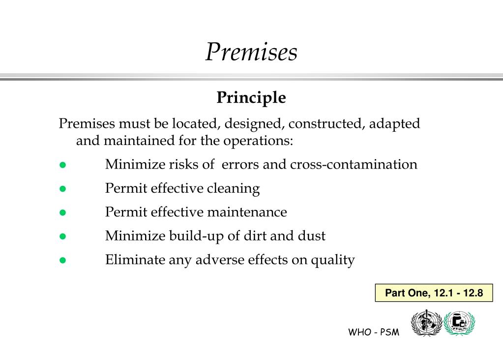 PPT - Premises Pharmaceutical Quality, Good manufacturing Practice ...