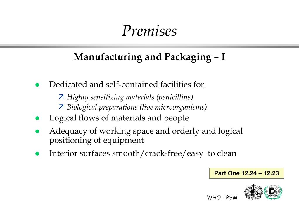 PPT - Premises Pharmaceutical Quality, Good manufacturing Practice ...