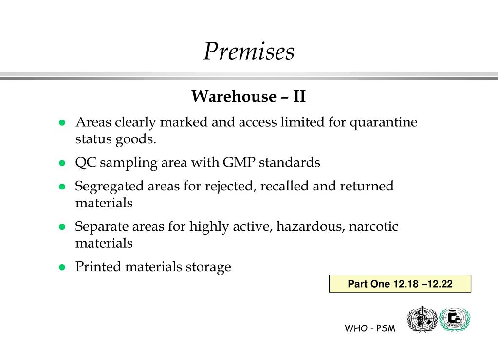 PPT - Premises Pharmaceutical Quality, Good manufacturing Practice ...