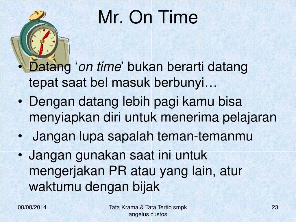 PPT - SMPK ANGELUS CUSTOS TATA KRAMA & TATA TERTIB PowerPoint ...