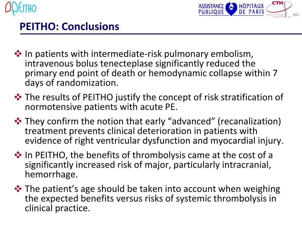 PPT - Pulmonary Embolism Thrombolysis Study an investigator-initiated ...