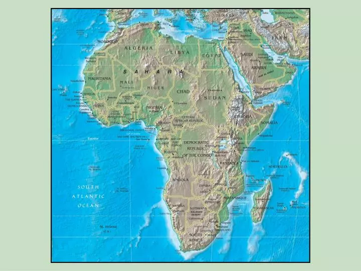 PPT - SS7G1 The student will locate selected features of Africa ...