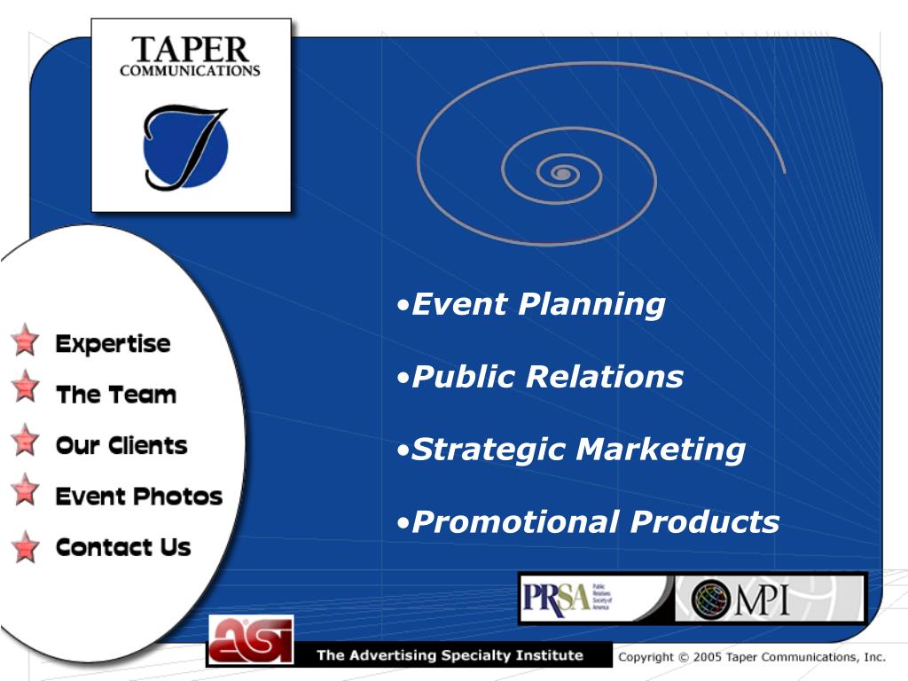 PPT - Event Planning Public Relations Strategic Marketing Promotional ...