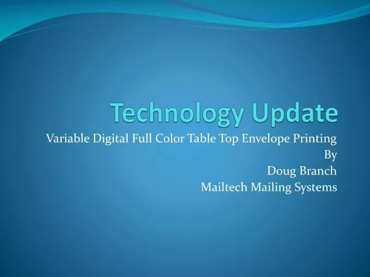 PPT - Technology Update PowerPoint Presentation, free download - ID:3024643