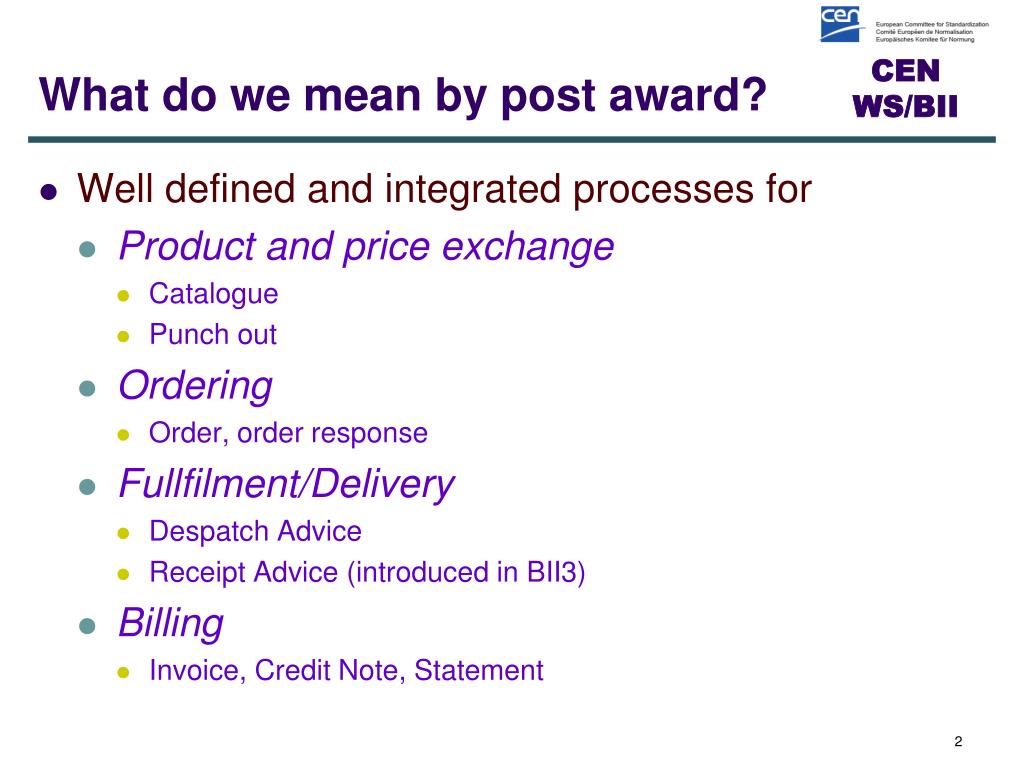 PPT - The BII post-award activities and deliverables PowerPoint ...