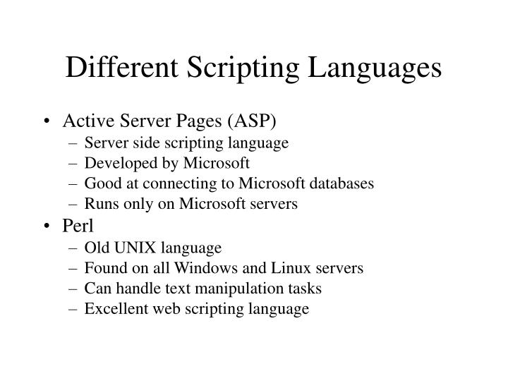 PPT - Scripting Languages PowerPoint Presentation - ID:3025115