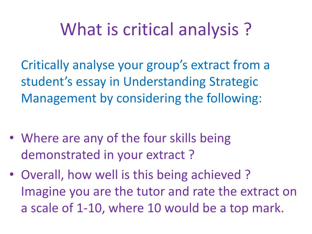 PPT - Mastering Critical Analysis in Written Assignments: Key Skills ...