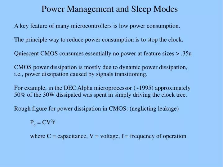 PPT - Power Management and Sleep Modes PowerPoint Presentation, free ...