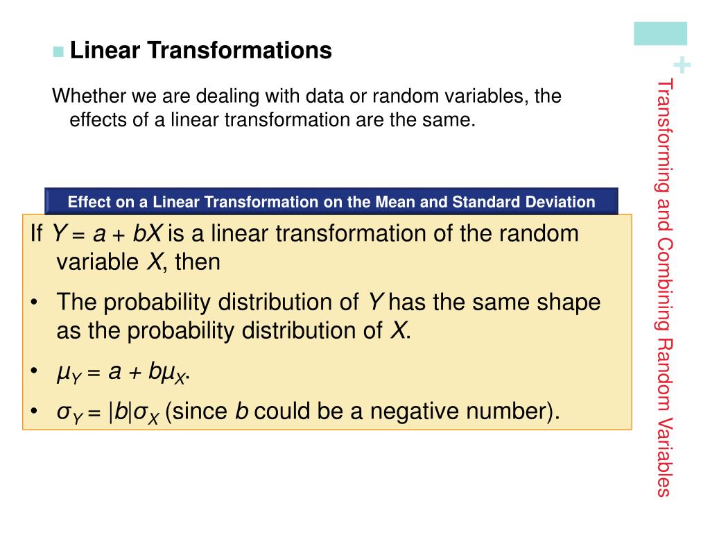 Ppt Transforming And Combining Random Variables Powerpoint