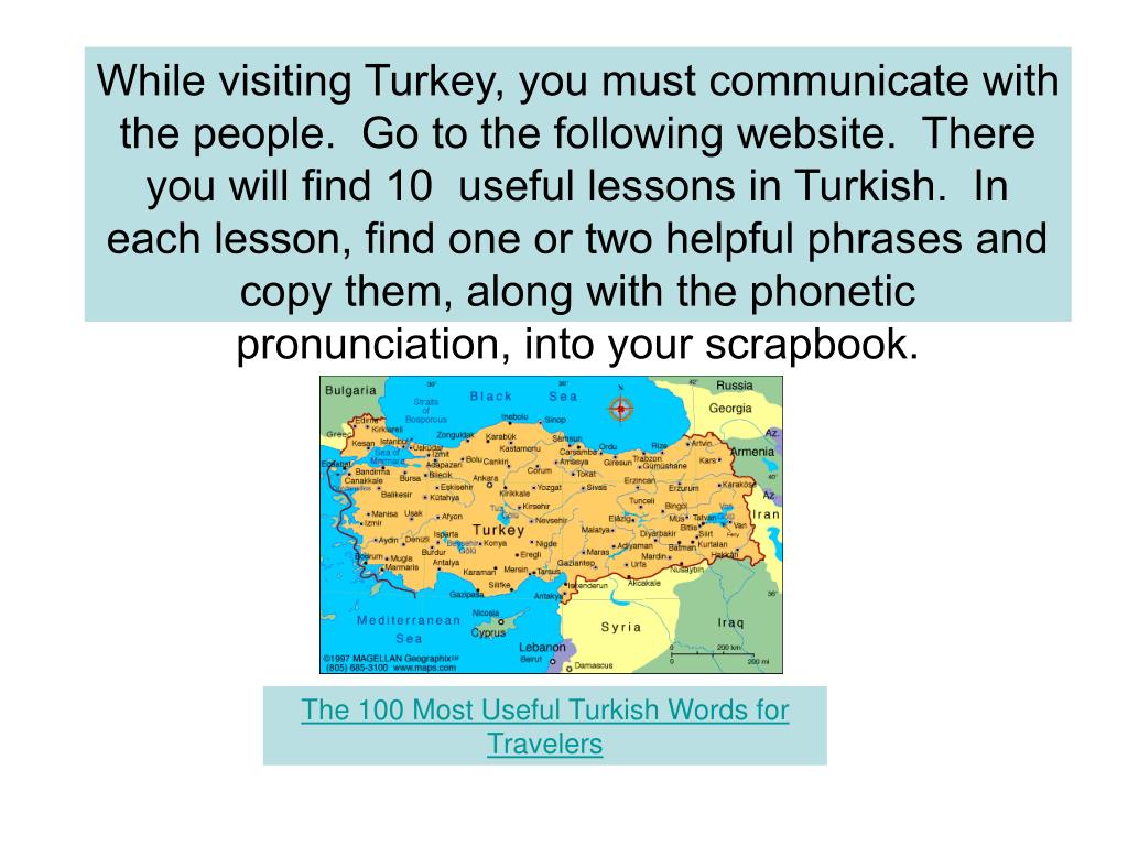 PPT - The 100 Most Useful Turkish Words for Travelers PowerPoint ...