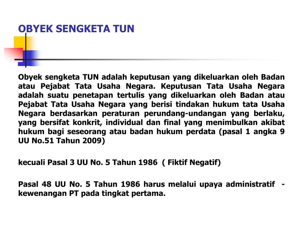 PPT - HUKUM ACARA PERADILAN TATA USAHA NEGARA PowerPoint Presentation ...