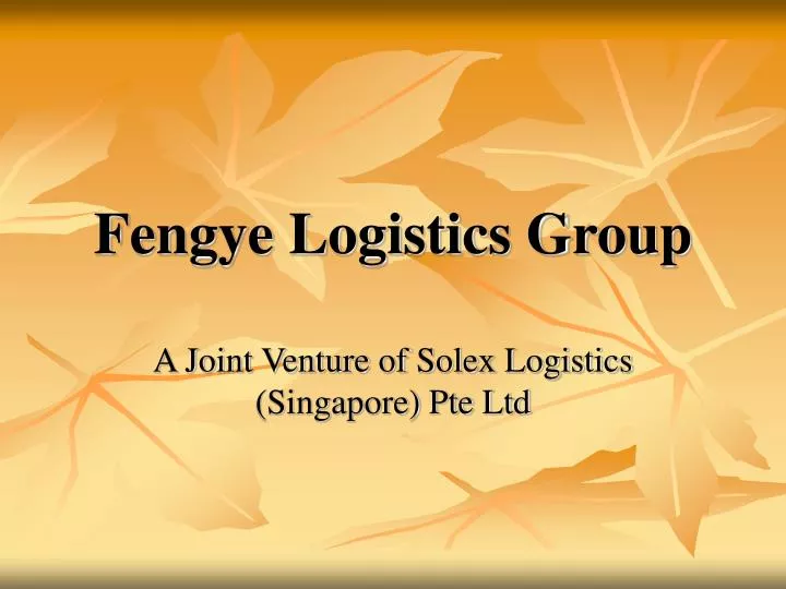 PPT - Fengye Logistics Group PowerPoint Presentation, free download ...