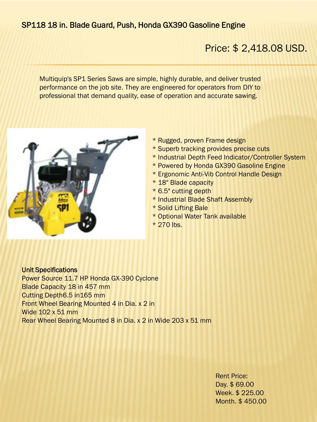 PPT - B46H90 4-blade, 46", Honda GX270, 60-130 RPM Shown with optional ...