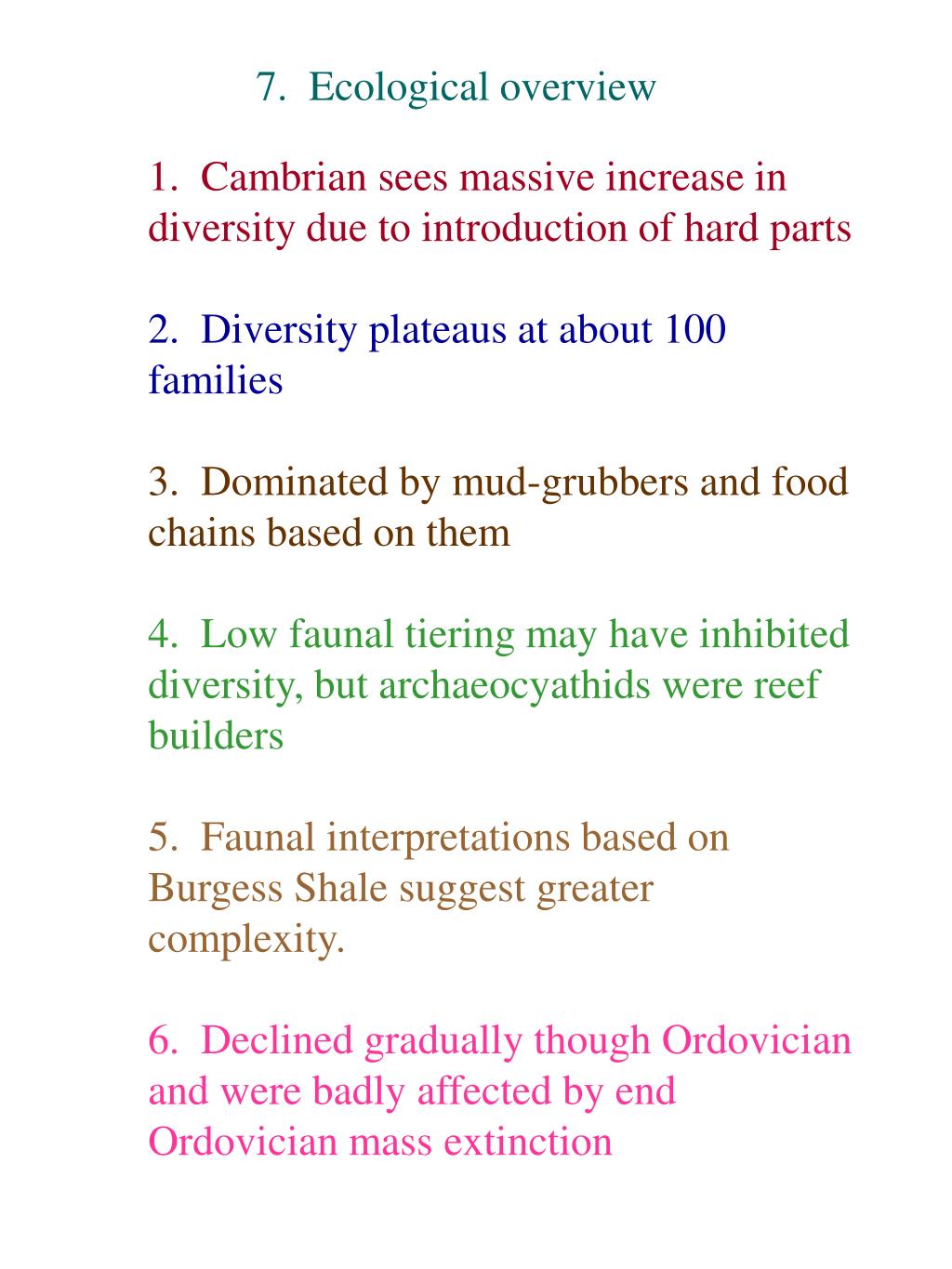PPT - The Cambrian fauna 1. Sepkoski’s Curves 2. The Cambrian fauna 3 ...