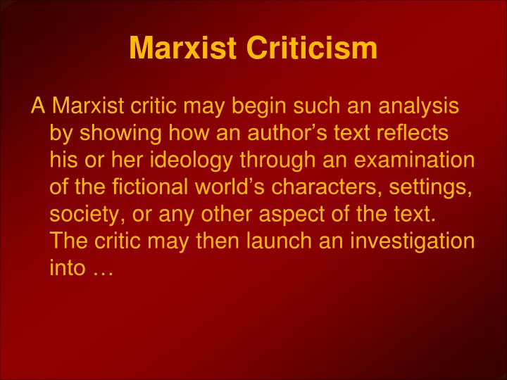 PPT - Marxist Literary Theory PowerPoint Presentation - ID:3028043