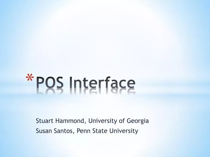 PPT - POS Interface PowerPoint Presentation, free download - ID:3028972