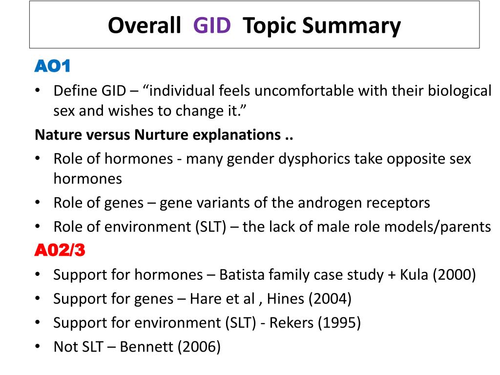 PPT - Gender Dysphoria Gender Identity Disorder – GID PowerPoint ...