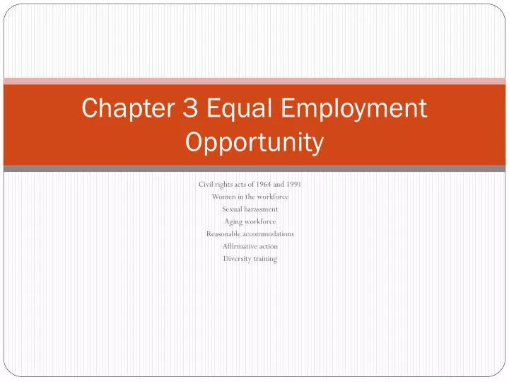 PPT - Chapter 3 Equal Employment Opportunity PowerPoint Presentation, free download - ID:3029377