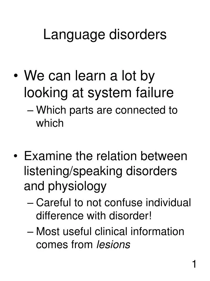 PPT - Language disorders PowerPoint Presentation, free download - ID ...