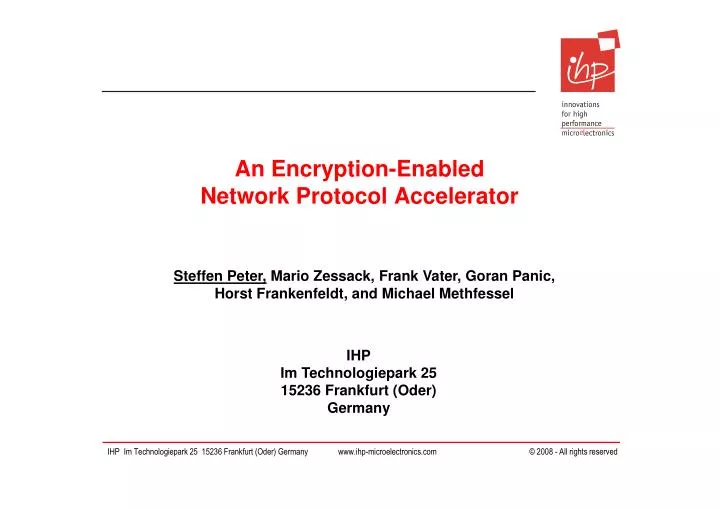 PPT - An Encryption-Enabled Network Protocol Accelerator PowerPoint ...