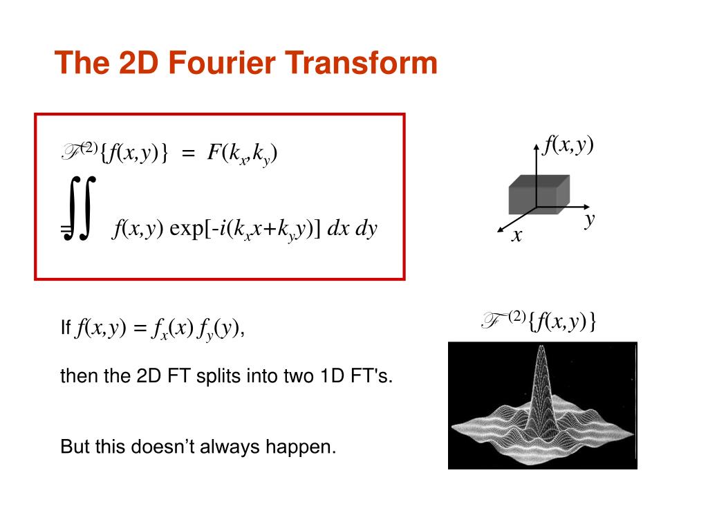2D Fourier Transform 2D Fourier Transform