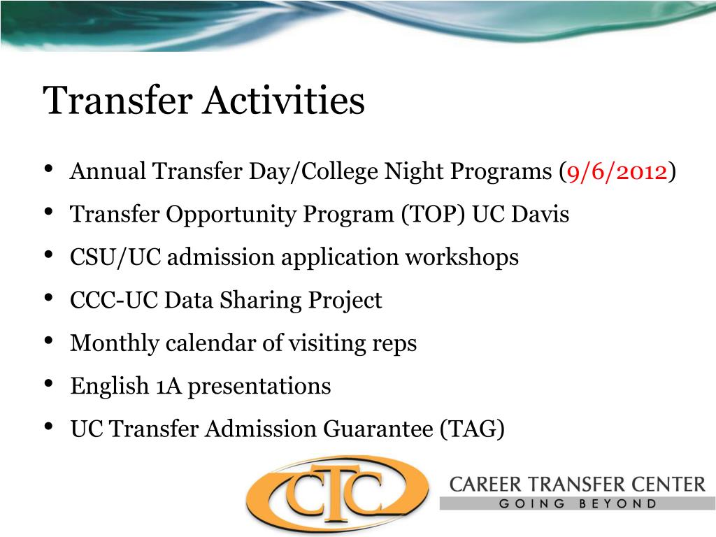 PPT - Transfer Center Services & SB 1440 Student Transfer Achievement ...