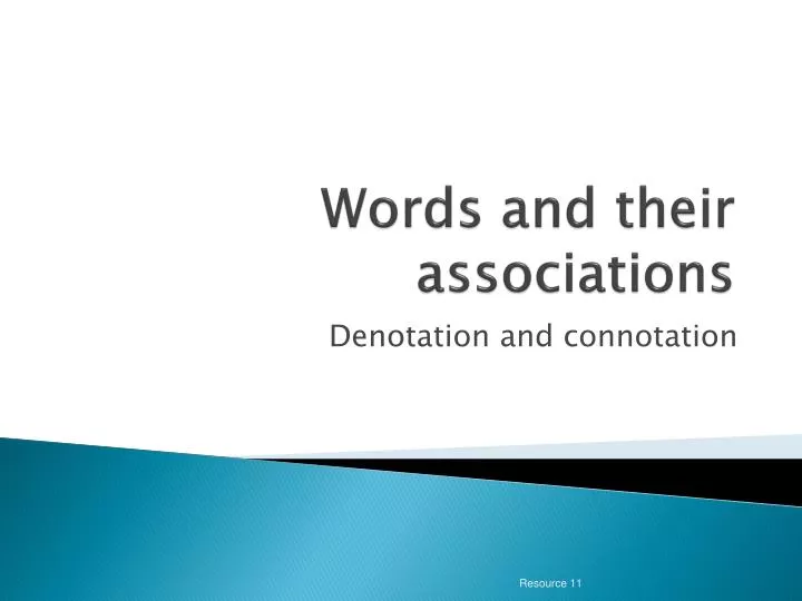 PPT - Words and their associations PowerPoint Presentation, free ...