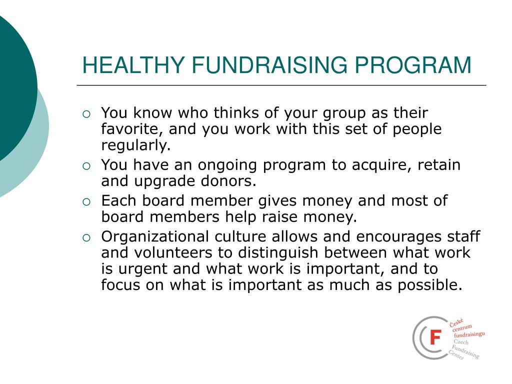 PPT - Characteristics of a Healthy Fundraising PowerPoint Presentation ...