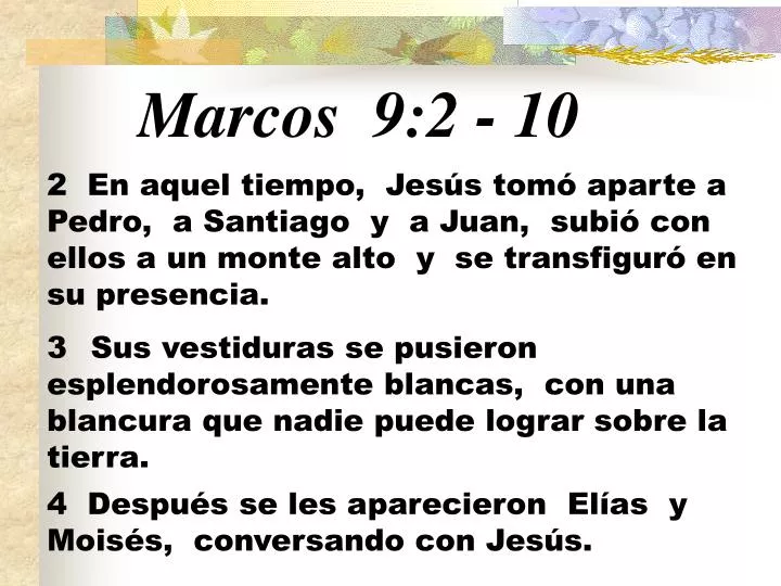 PPT - Marcos 9:2 - 10 PowerPoint Presentation, free download - ID:3030722