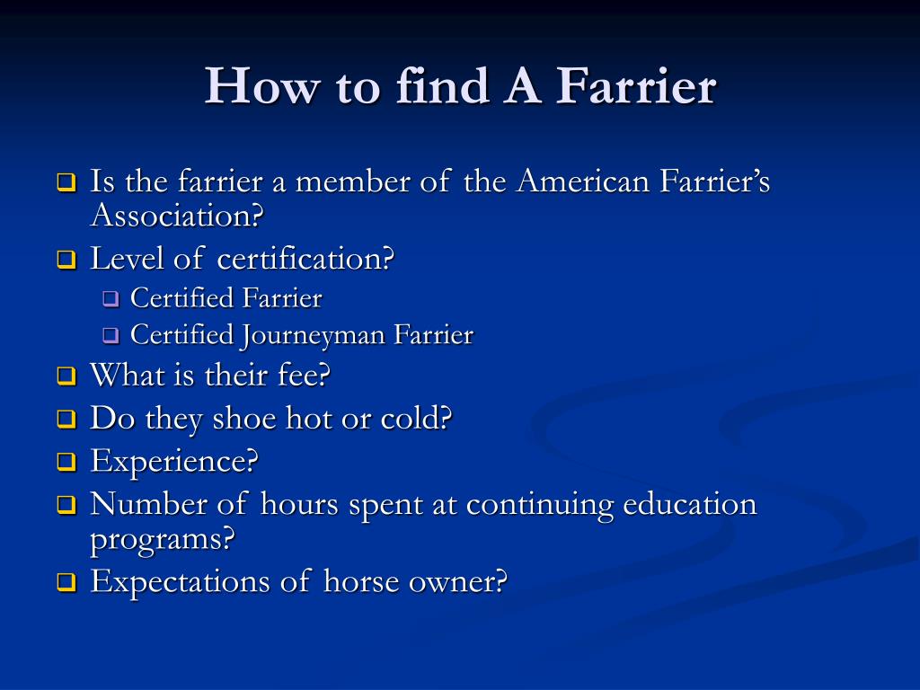 PPT - The Anatomy of the Horse and Horse Shoeing PowerPoint ...