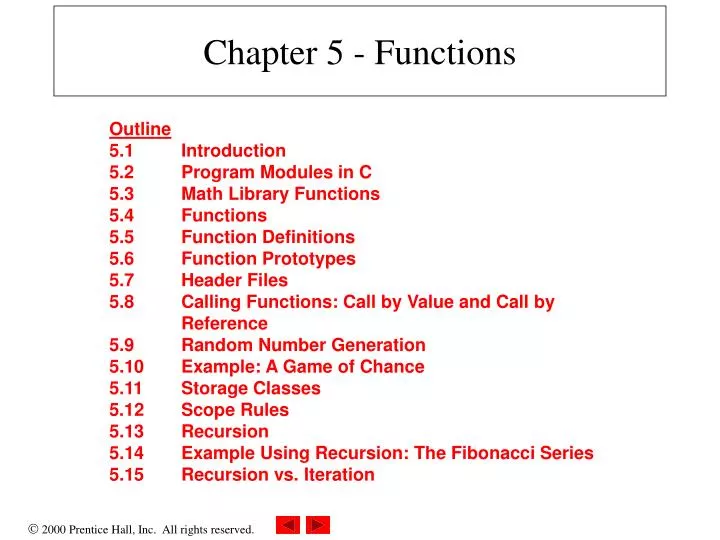 PPT - Chapter 5 - Functions PowerPoint Presentation, free download - ID ...