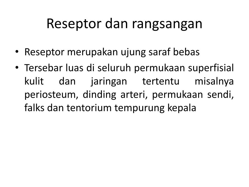PPT - Sensasi somatik sensasi Nyeri , Nyeri kepala dan sensasi suhu ...