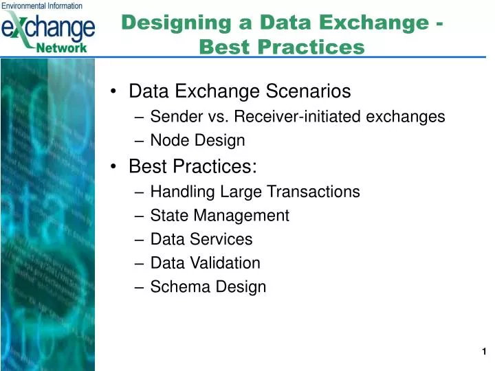 PPT - Designing a Data Exchange - Best Practices PowerPoint ...