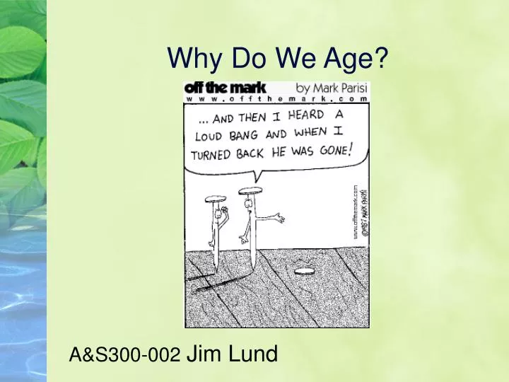 PPT - Why Do We Age? PowerPoint Presentation, free download - ID:3032219