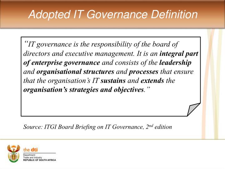 PPT - the dti IT Governance Framework PowerPoint Presentation - ID:3032558